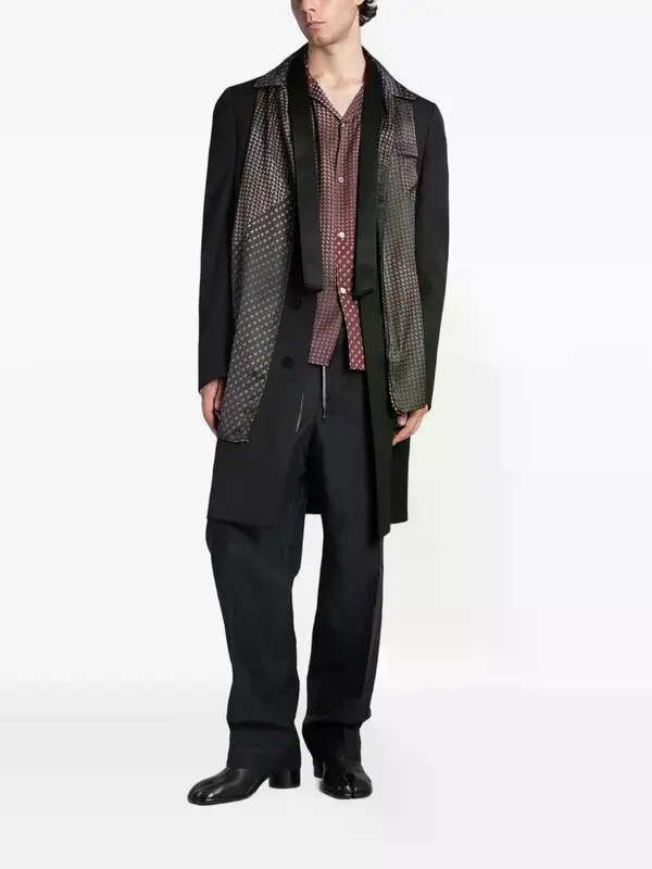 MAISON MARGIELA Four-stitch Satin-lapel Coat - Black
