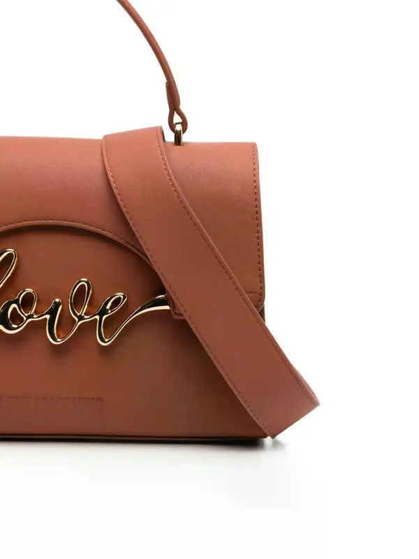 Moschino Logo Plaque Tote Bag - Brown