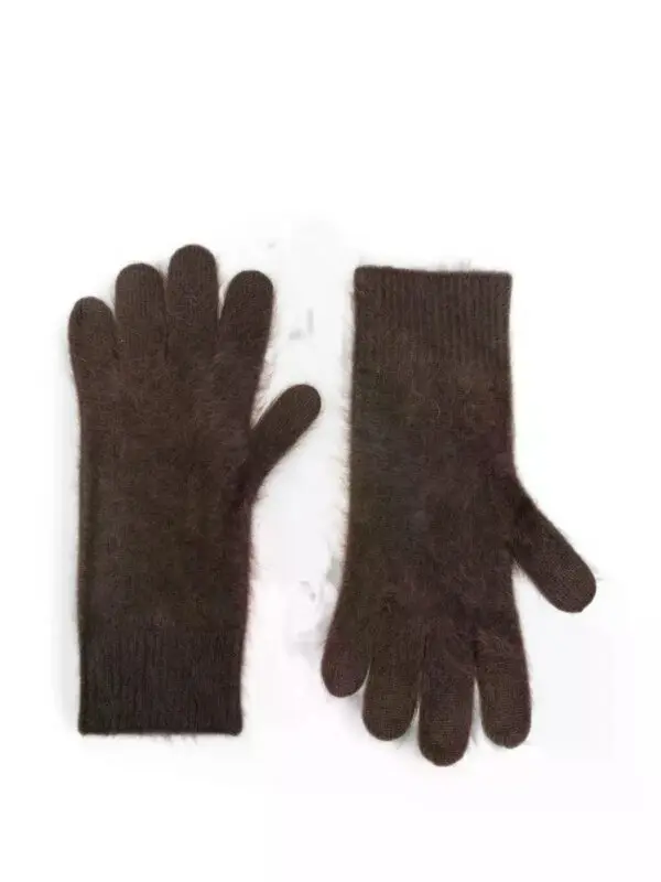 Soft Goat Cashmere Gloves - Brown