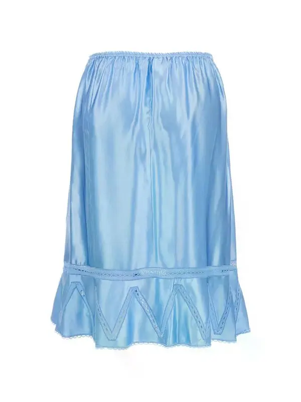 Rabanne Lace-trim Embroidered Midi Skirt - Blue