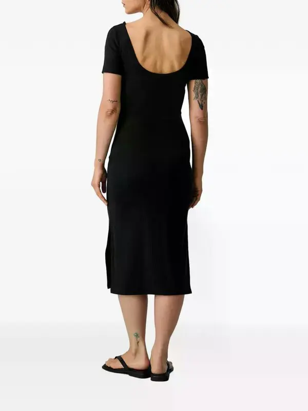 Adidas Ribbed Logo-embroidered Midi Dress
