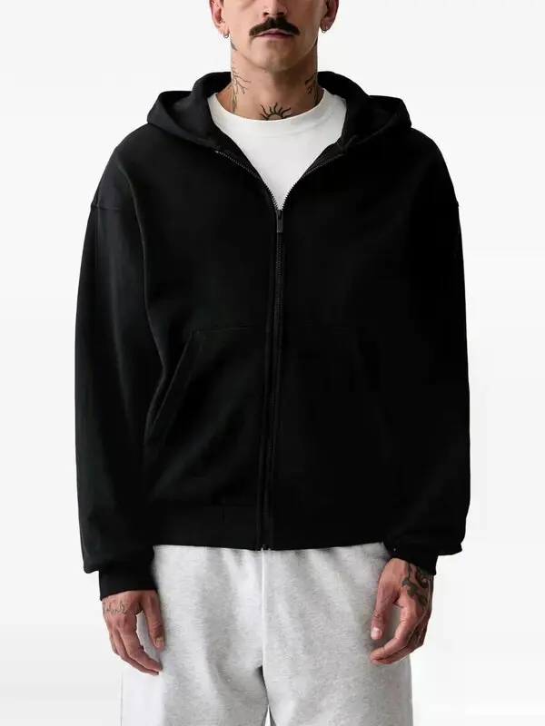 Adidas Logo-embroidered Zip-up Hoodie