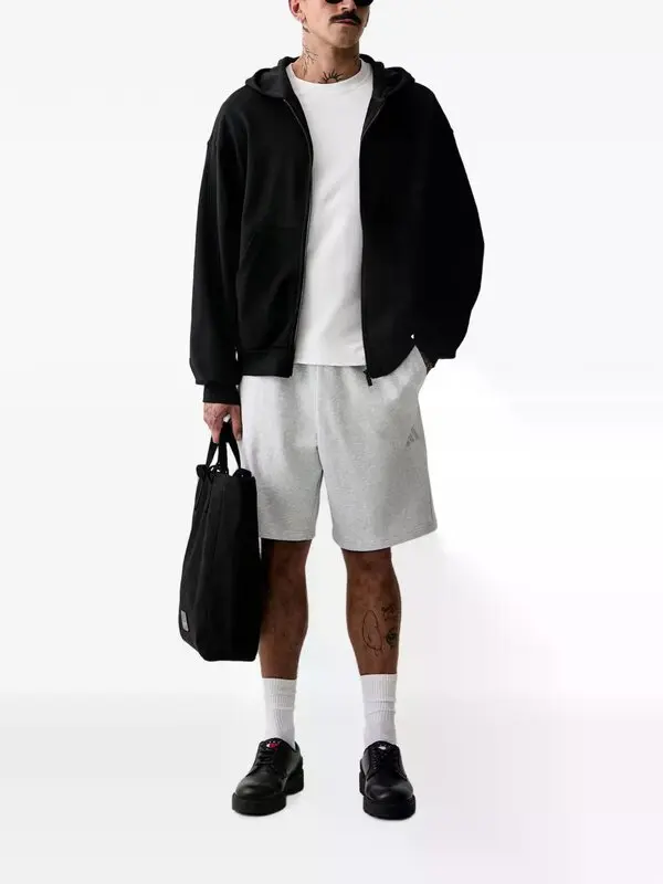 Adidas Logo-embroidered Zip-up Hoodie