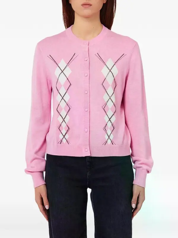 Liu Jo Argyle-pattern Cardigan - Pink