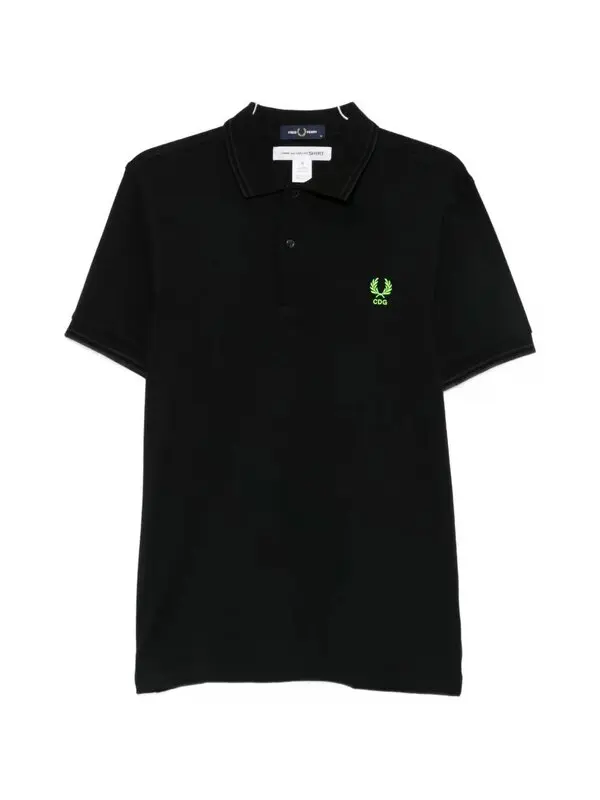 Comme Des Garçons Logo-embroidered Polo Shirt - Black