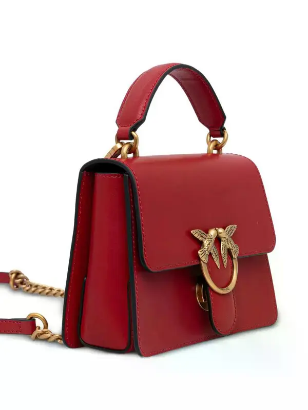 Pinko Love Birds-hardware Leather Handbag - Red