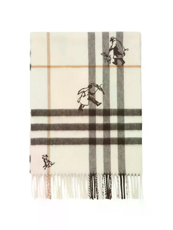 Burberry Check Mates Cashmere Scarf - Neutrals