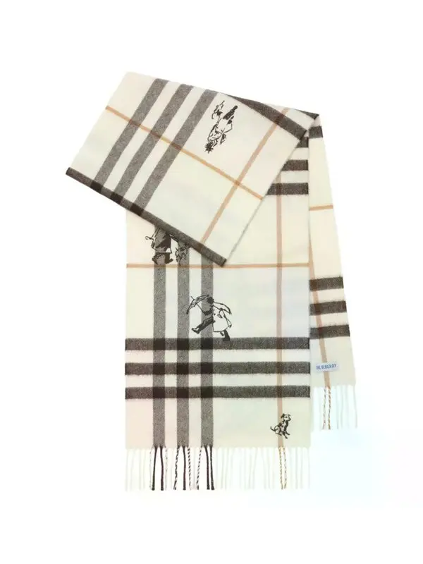 Burberry Check Mates Cashmere Scarf - Neutrals