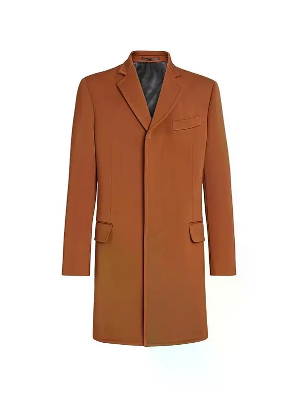 FERRAGAMO Single-breasted Notched-lapels Coat - Brown