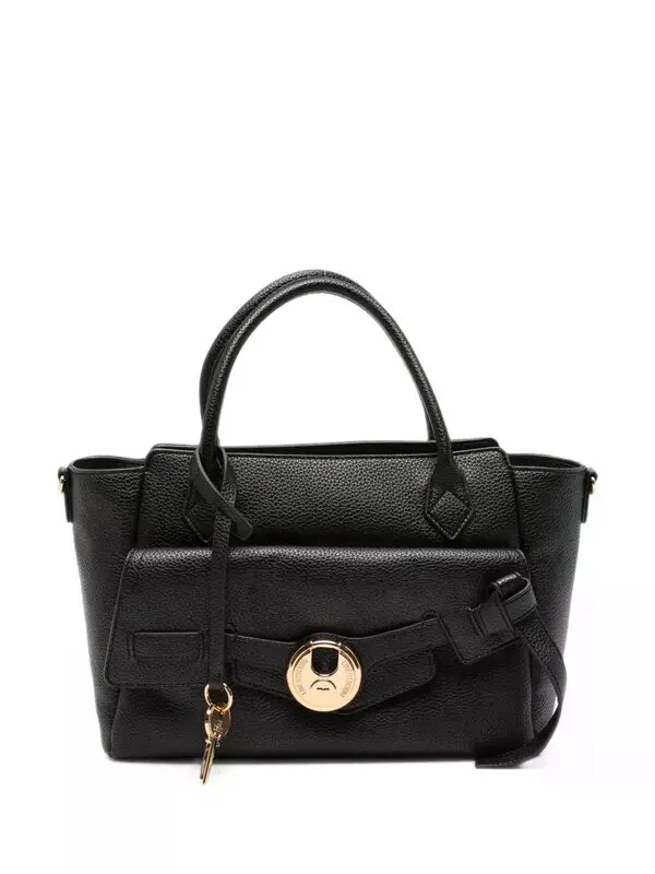 Moschino Logo-plaque Pebbled Tote Bag