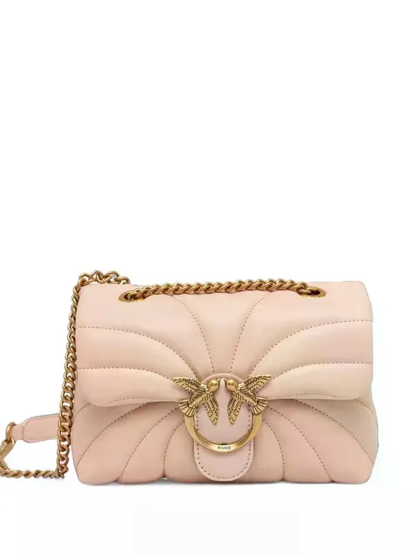 Pinko Mini Love Quilted Leather Crossbody Bag - Pink