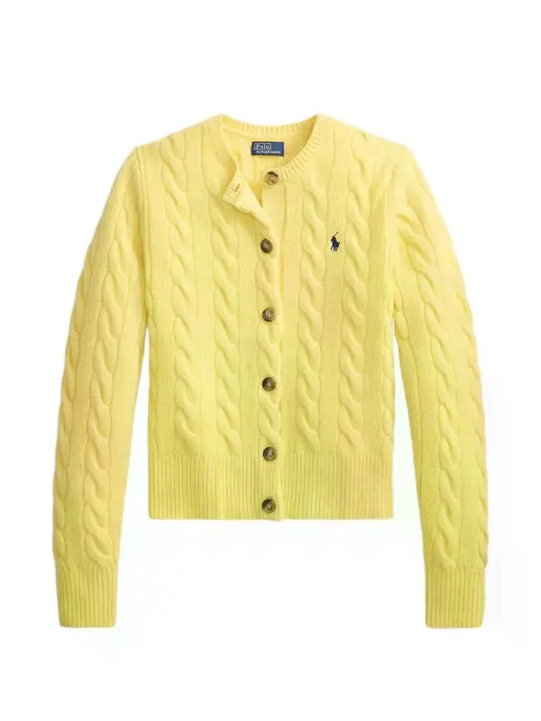 Polo Ralph Lauren Cable-knit Wool-cashmere Cardigan - Yellow