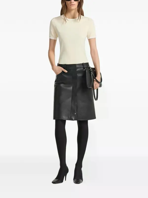 COURREGES Logo-embroidered Contrast-trim T-shirt