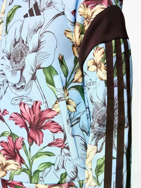 Adidas X Farm Rio House Of Tiro Floral-print Track Jacket - Blue