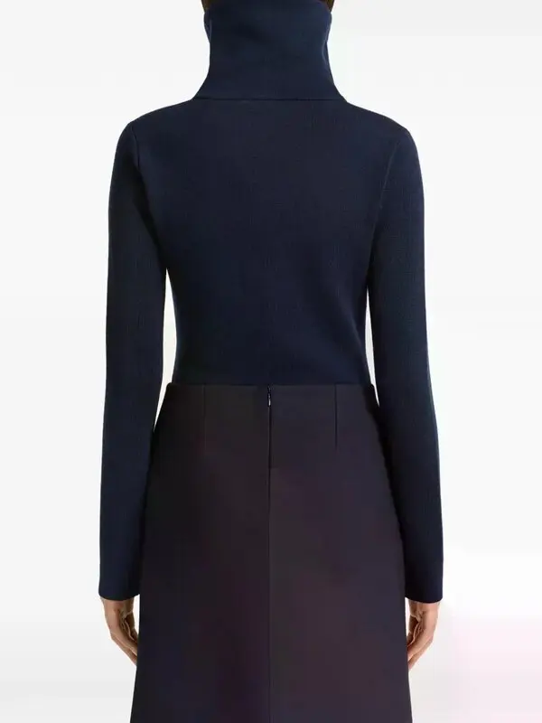 COURREGES Logo-patch High-neck Sweater - Blue