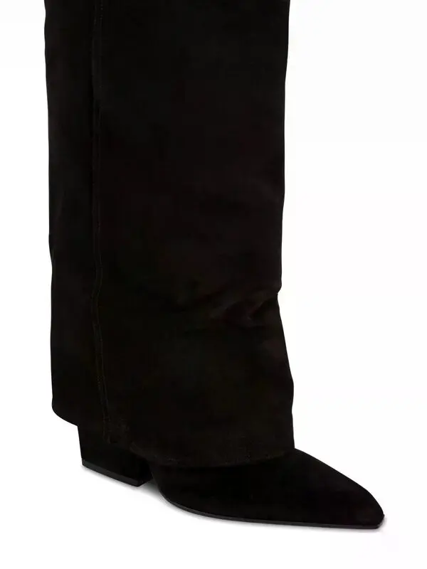 Paris Texas Jane Fold-over Boots - Black