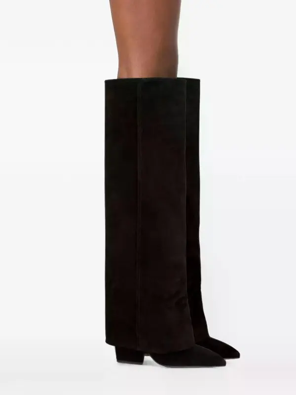 Paris Texas Jane Fold-over Boots - Black