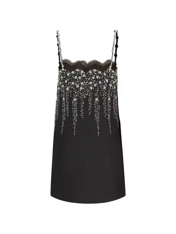 Valentino Garavani Crystal-embellished Lace-trim Dress