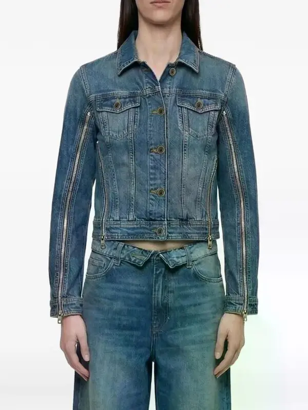Liu Jo Zip-detail Denim Jacket - Blue