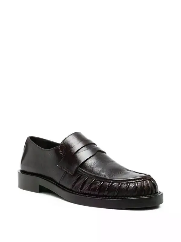 GUGLIELMO ROTTA Ruched Leather Loafers