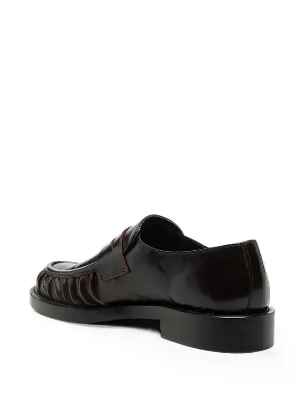 GUGLIELMO ROTTA Ruched Leather Loafers