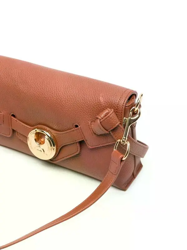 Moschino Logo Plaque Crossbody Bag - Brown