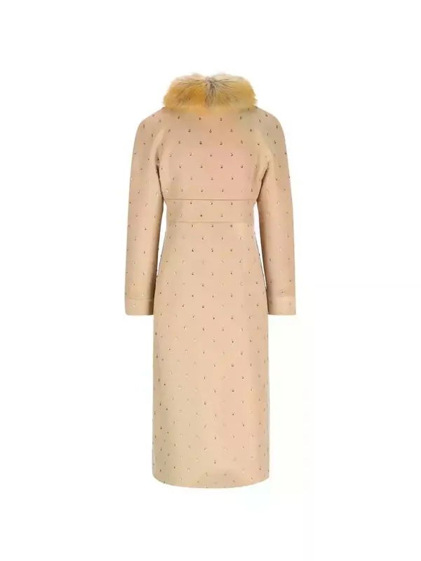 Valentino Garavani Sequin-embellished Faux-fur Collar Coat
