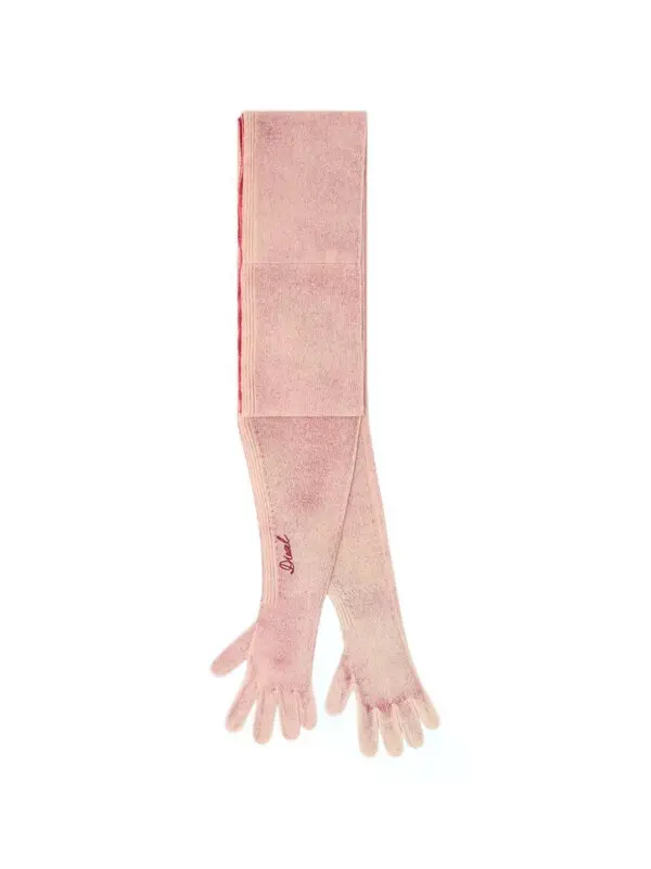 DIESEL® Hybrid Glove-scarf In Two-tone Wool - Pink