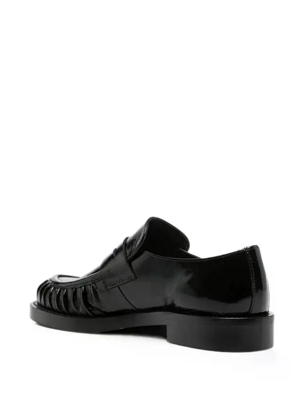 GUGLIELMO ROTTA Ruched Patent-leather Loafers