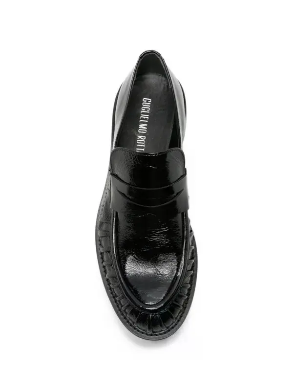 GUGLIELMO ROTTA Ruched Patent-leather Loafers
