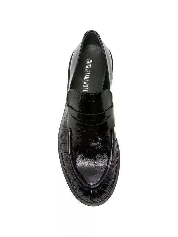 GUGLIELMO ROTTA Ruched Patent-leather Loafers