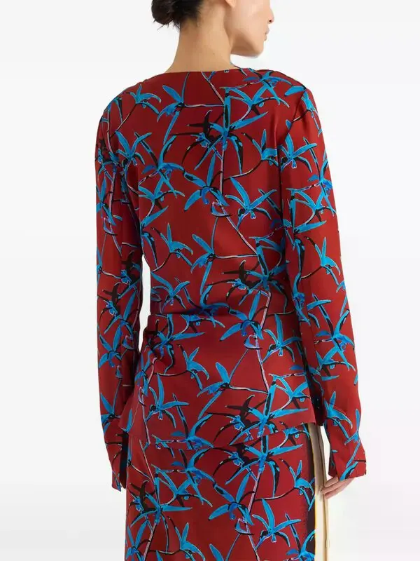Proenza Schouler Anais Top In In Printed Stretch Cady