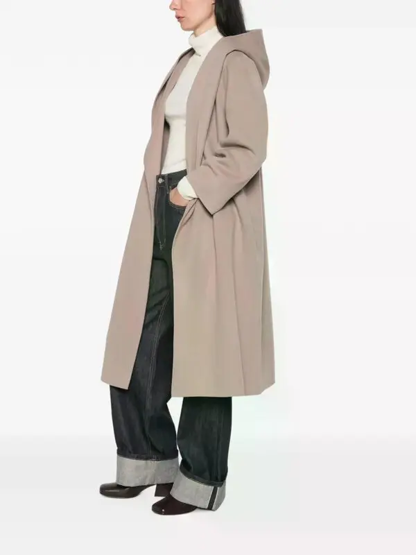 Max Mara Hooded Belted Coat - Neutrals