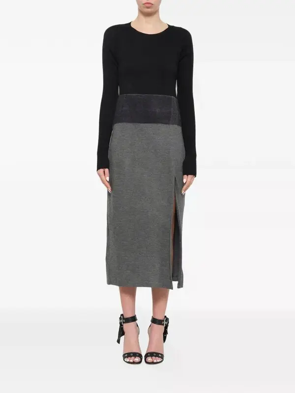 Neil Barrett Ribbed Side-slit Midi Dress