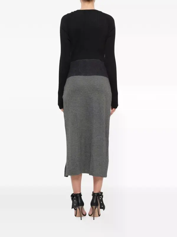 Neil Barrett Ribbed Side-slit Midi Dress