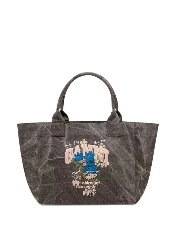 GANNI Medium Trapeze Tote Bag - Grey