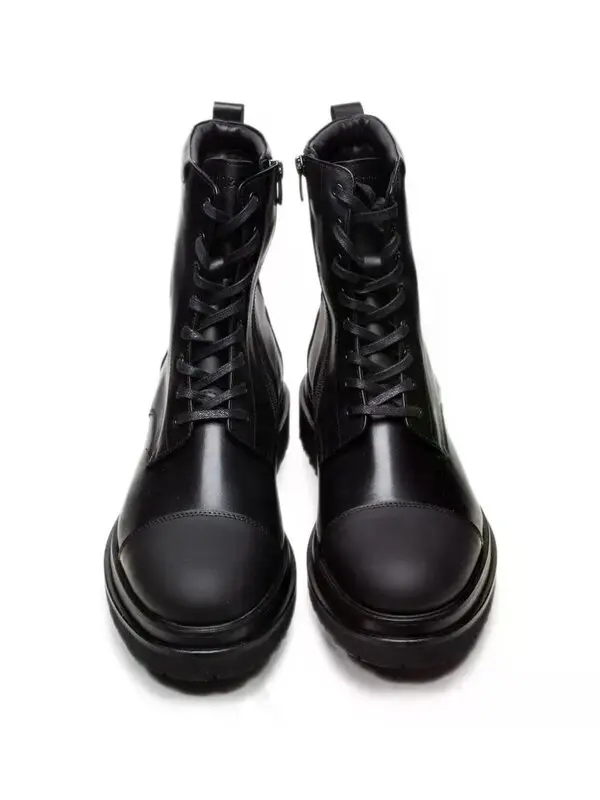 POCHE PARIS Lace-up Panelled Ankle Boots