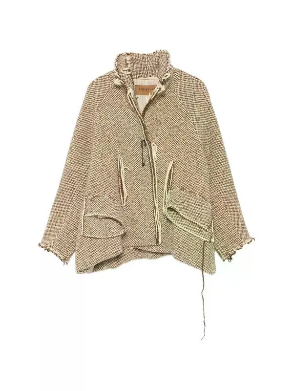 RUNDHOLZ Frayed-edge Check Jacket - Brown
