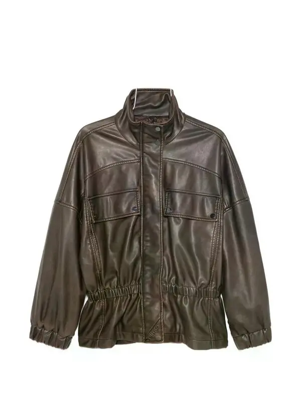 Pinko Elasticated-waist Jacket - Brown