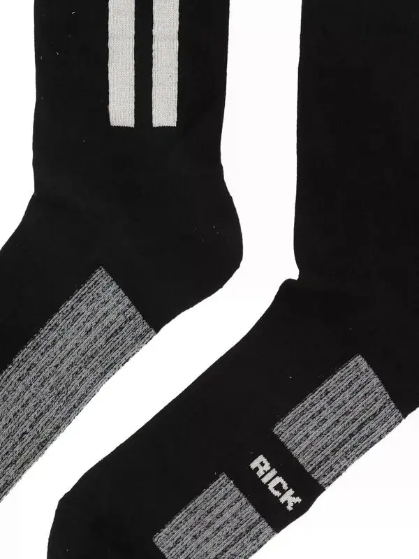 Rick Owens Logo-detail Stripe-trim Socks