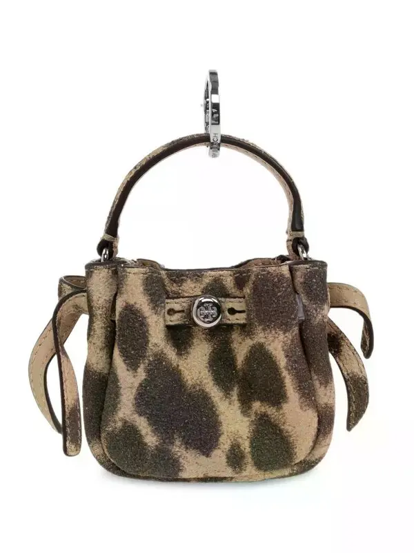 Tory Burch Romy Animal-print Bag Keychain - Neutrals