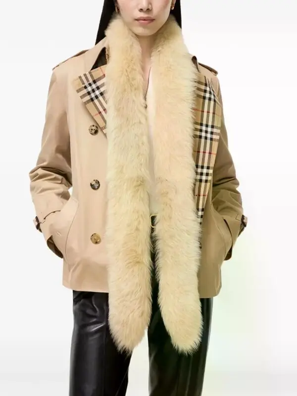 Burberry Skinny Shearling Scarf - Neutrals