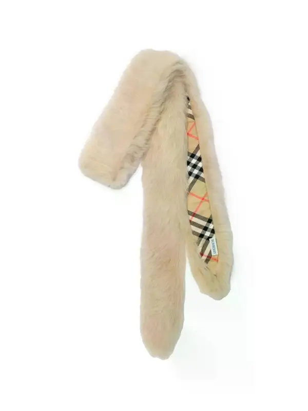 Burberry Skinny Shearling Scarf - Neutrals