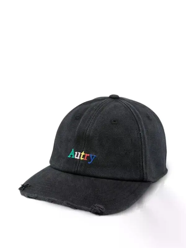 AUTRY Distressed Baseball Cap - Black