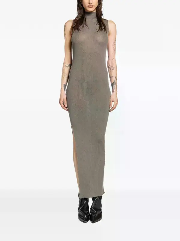 Rick Owens Temple Ribbed Wool Maxi Dress