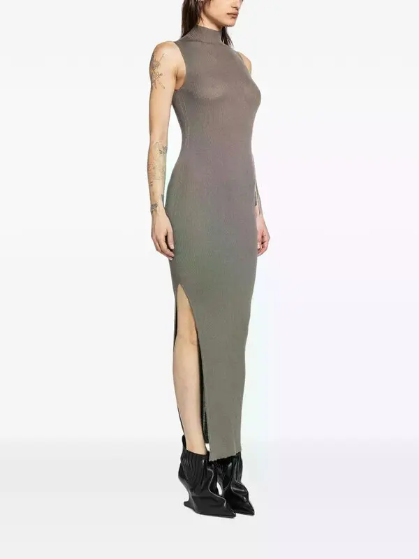Rick Owens Temple Ribbed Wool Maxi Dress