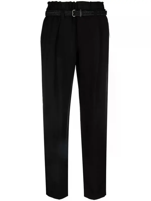 Brunello Cucinelli High-waist Cropped Trousers - Black