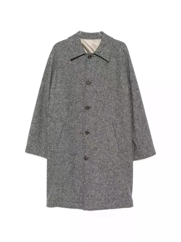 Eleventy Button-fastening Wool-blend Coat - Grey