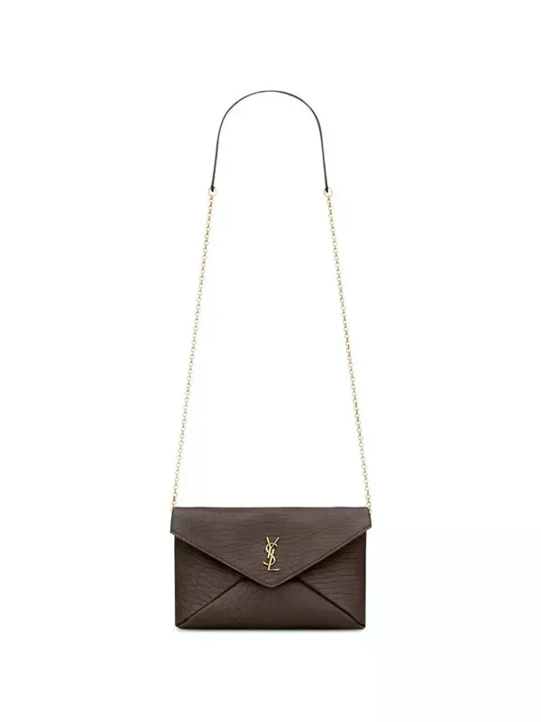 Saint Laurent Small Cassandre-plaque Shoulder Bag - Brown