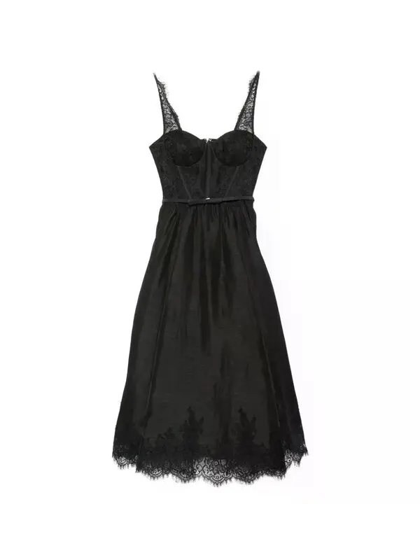 Zimmermann Valiant Lace-trim Corset Midi Dress - Black